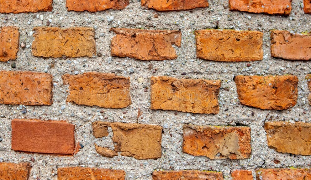 Brick Wall Display Showcasing Rustic Texture and Unique Patterns in an ...