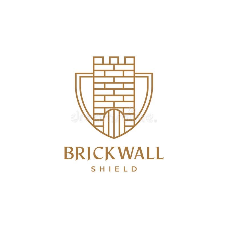 Brick Wall Door Shield Logo Design Stock Vector - Illustration of brick ...