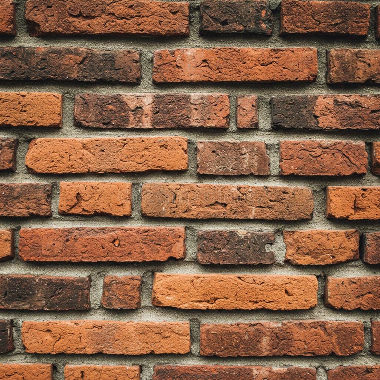 A Brick Wall Featuring an Alternating Pattern of Reddish-brown Bricks ...