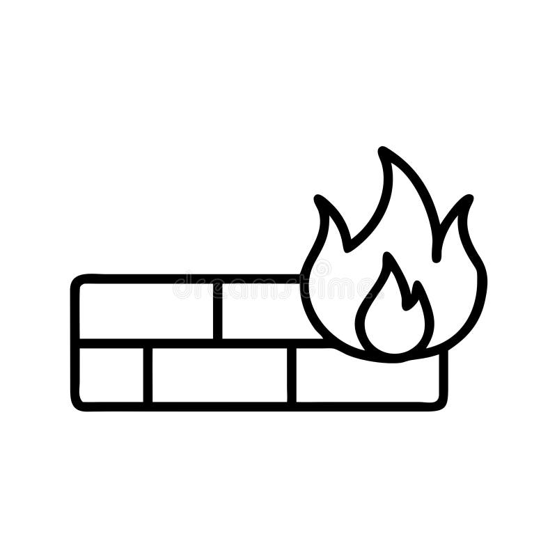Brick Wall with Flame for Fire Safety Design and Awareness Projects ...