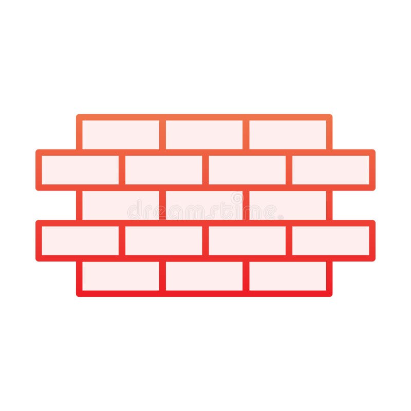 Brick Wall Flat Icon. Bricks Red Icons in Trendy Flat Style Stock ...