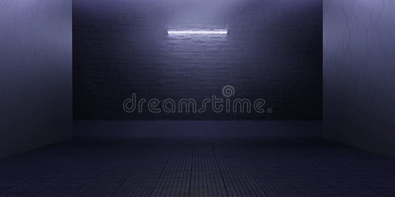 Brick Wall and Brick Floor Background Empty Scene with Lights at Night ...