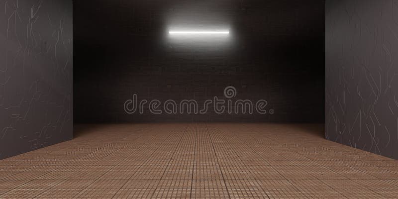 Brick Wall and Brick Floor Background Empty Scene with Lights at Night ...