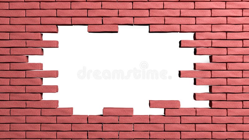 Hole Breaking through Wide Brick Wall Stock Vector - Illustration of ...