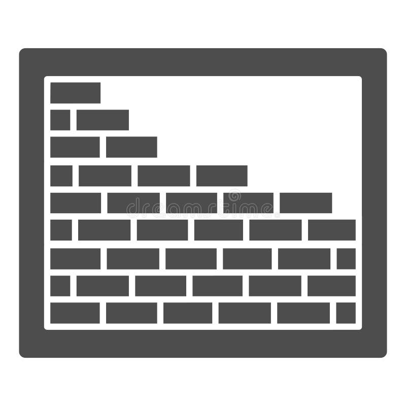 Brickwork Glyph Icon, Construction and Trowel, Build Brick Wall Sign ...