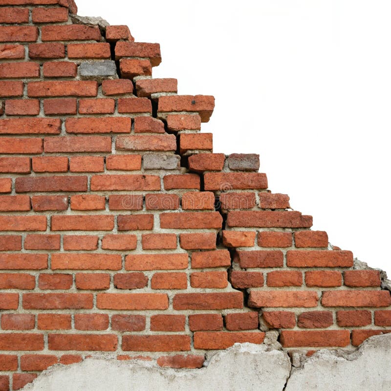 Brick Wall with Gap Isolated on White Background Stock Illustration ...