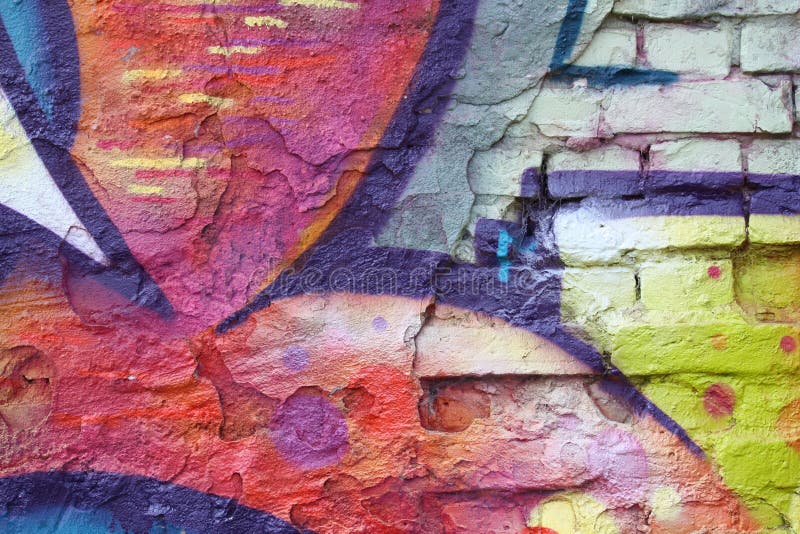 Brick wall with graffiti stock photo. Image of brick - 86533392