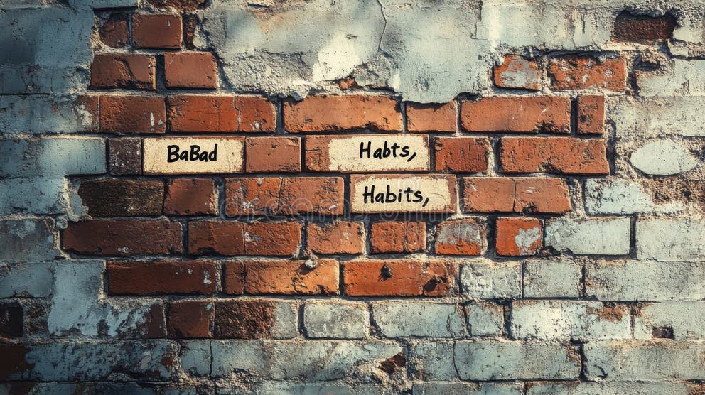 Brick Wall with Graffiti Featuring the Words Bad and Hate Written ...