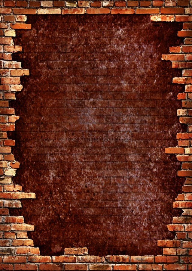 Brick wall grungy frame stock illustration. Illustration of exterior ...