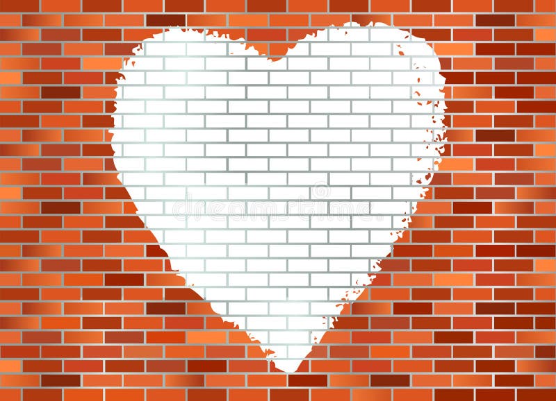 Brick wall hart stock vector. Illustration of retro, rock - 16341476