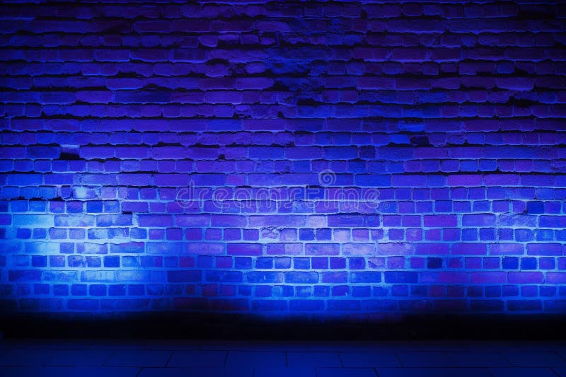 Brick Wall in Hyper Blue Neon Colors Stock Illustration - Illustration ...