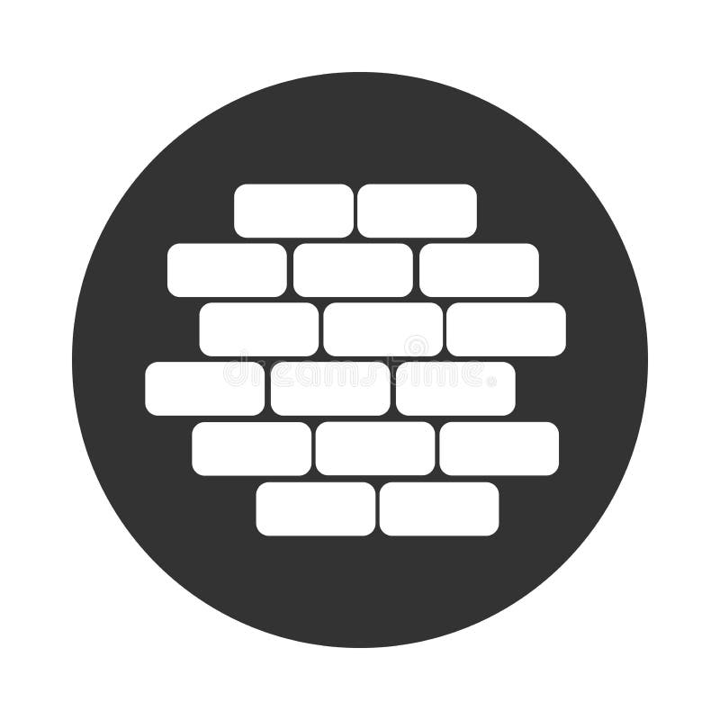 Brick Wall Icon, Brickwork Construction Stock Illustration ...
