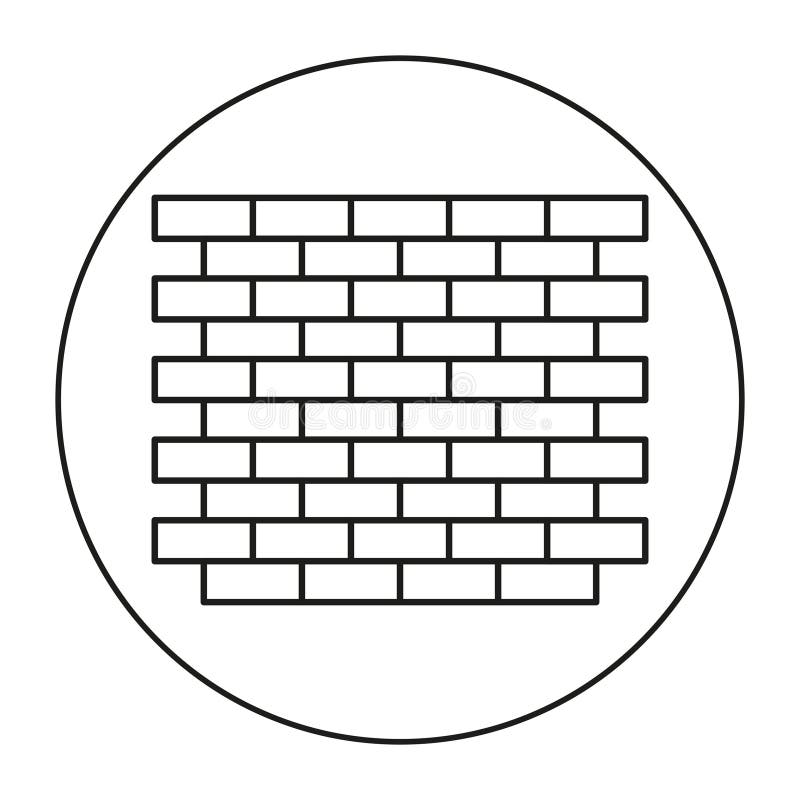 Brick Wall Icon. Circular Outline. Vector Construction Symbol. Black ...