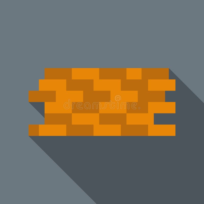 Brick Wall Icon, Flat Style Stock Vector - Illustration of brickwall ...