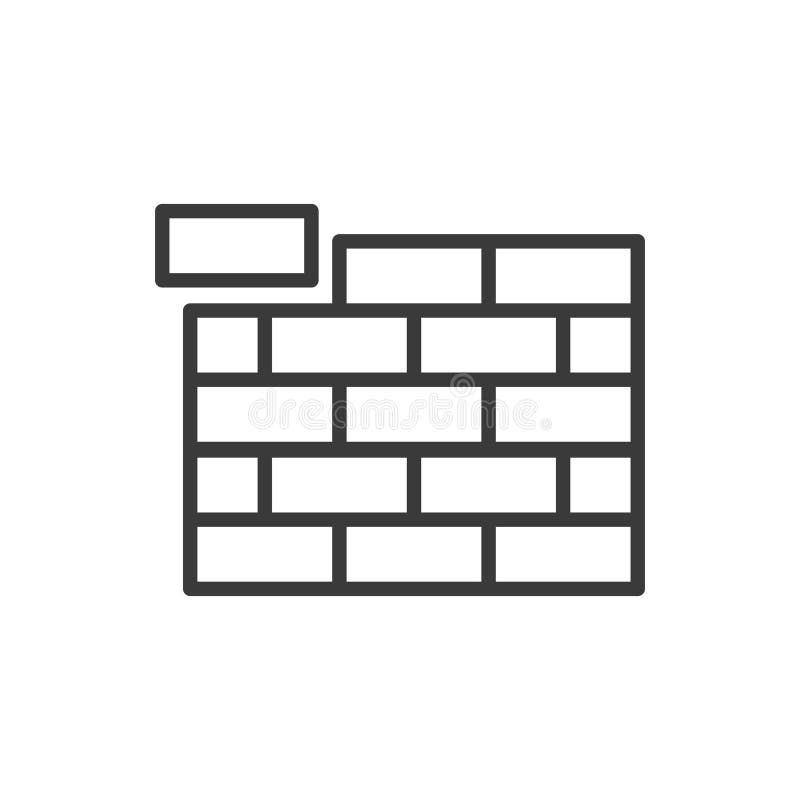 Brick Wall, Icon in Line Design. Brick, Wall, Construction, Masonry ...
