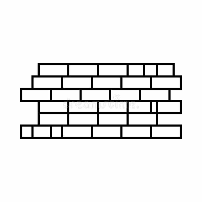 Brick Wall Icon, Outline Style Stock Vector - Illustration of brickwall ...