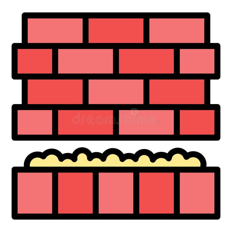 Brick Wall Icon Vector Flat Stock Vector - Illustration of color ...