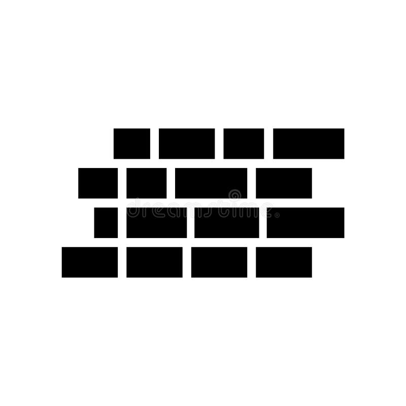 Brick Wall Icon Vector Isolated on White Background, Brick Wall Sign ...