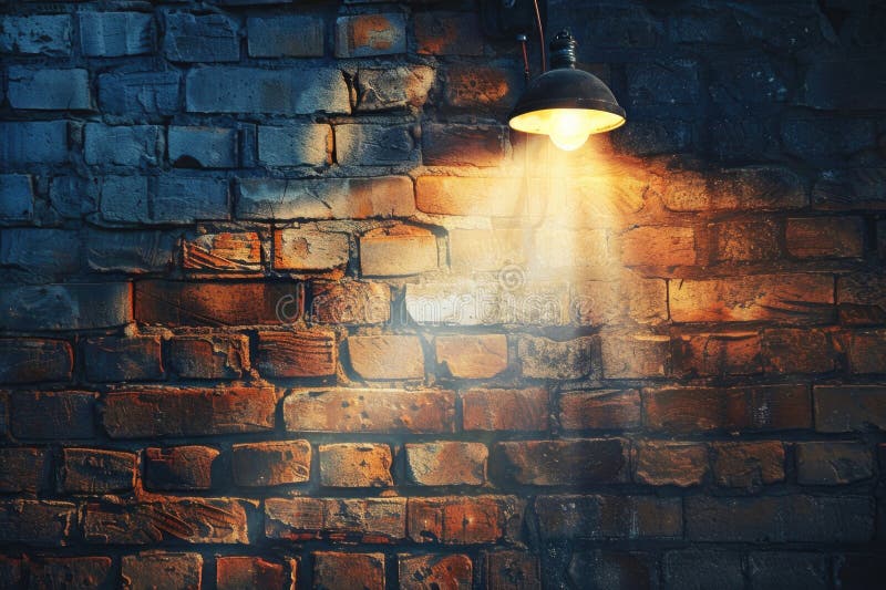 Brick Wall Illuminated Single Light Source Stock Photos - Free ...