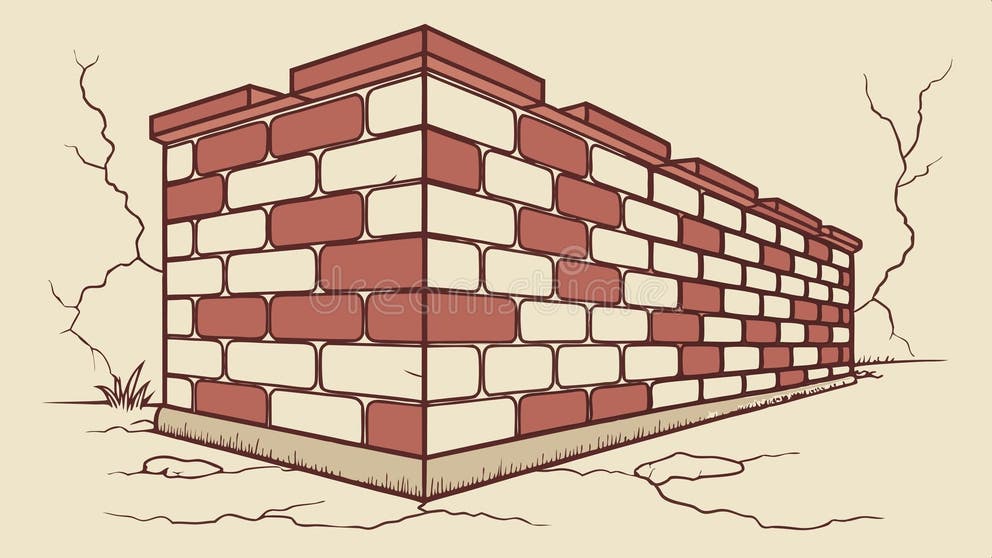 Brick Wall Illustration, Construction Material and Building Element Graphic Vector Design ...