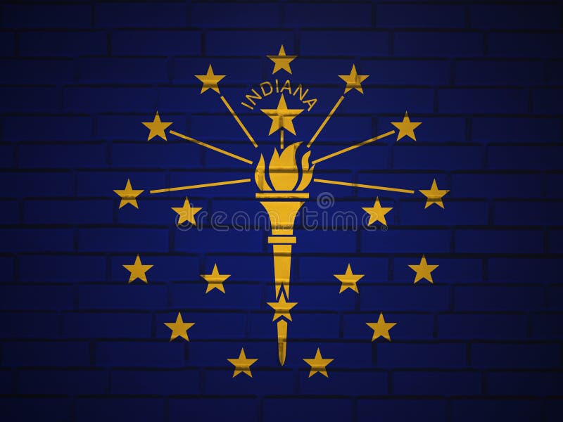Brick Wall Indiana State Flag Stock Illustration - Illustration of ...