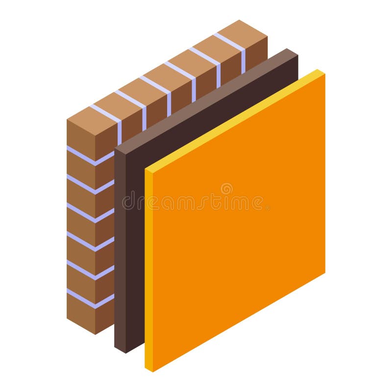 Brick Wall with Insulation Panel Showing Energy Efficiency Stock Vector ...