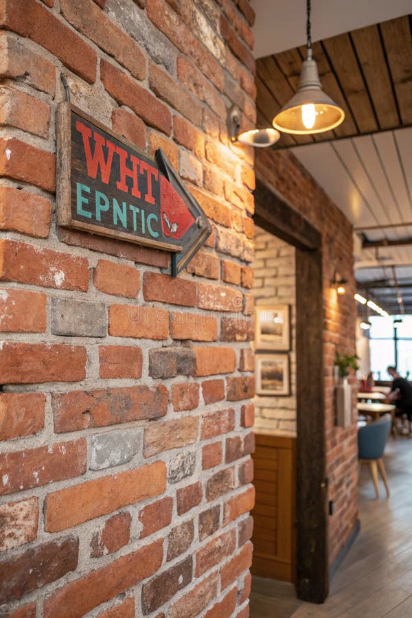 Brick Wall Interior Decor and Sign Stock Illustration - Illustration of ...