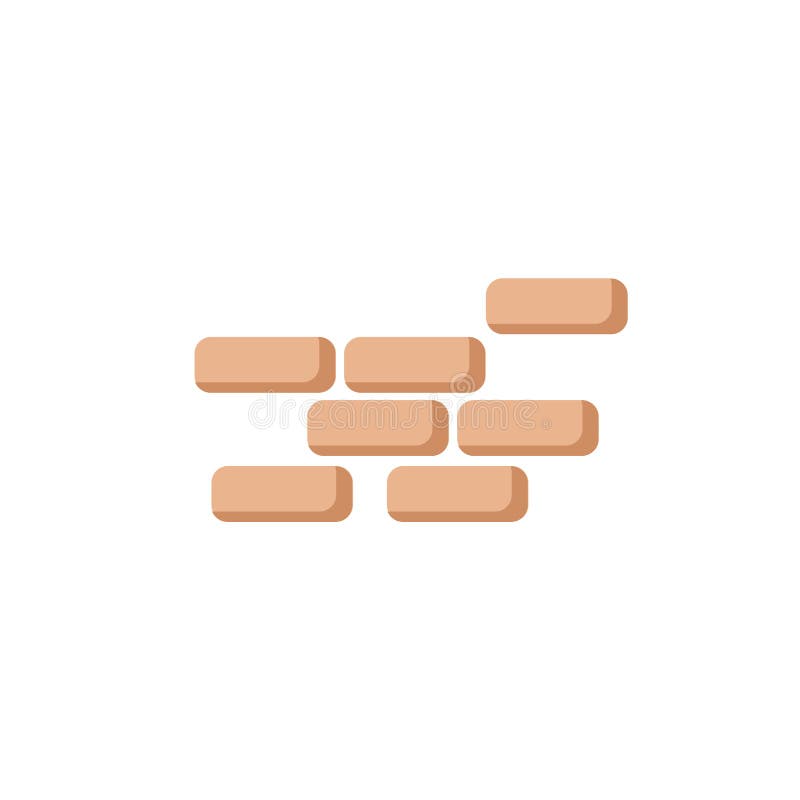 Brick Wall Illustration. Brick Wall Flat Icon on White Background ...