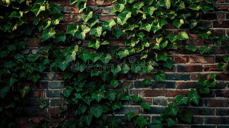 Brick Wall with Ivy, Brick Wall Background Stock Photo - Image of ...