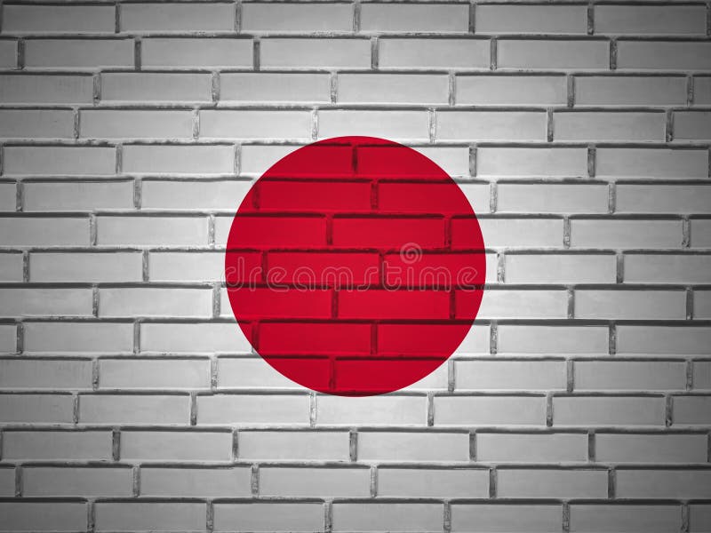 Brick wall Japan flag stock illustration. Illustration of architecture ...