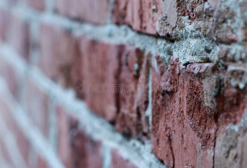 Brick Wall Ledge with Blurred Perspective Stock Image - Image of aged ...