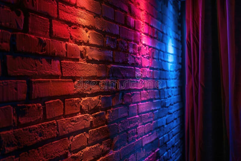 Brick Wall Lit Up Neon Lights Stock Photos - Free & Royalty-Free Stock ...