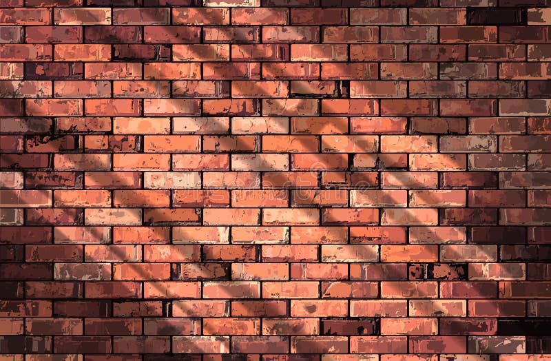 Brick Wall Made of Red Bricks. Stock Vector - Illustration of brown ...
