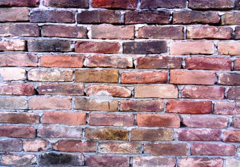 Brick Wall Made of Very Old Red Bricks Stock Photo - Image of built ...