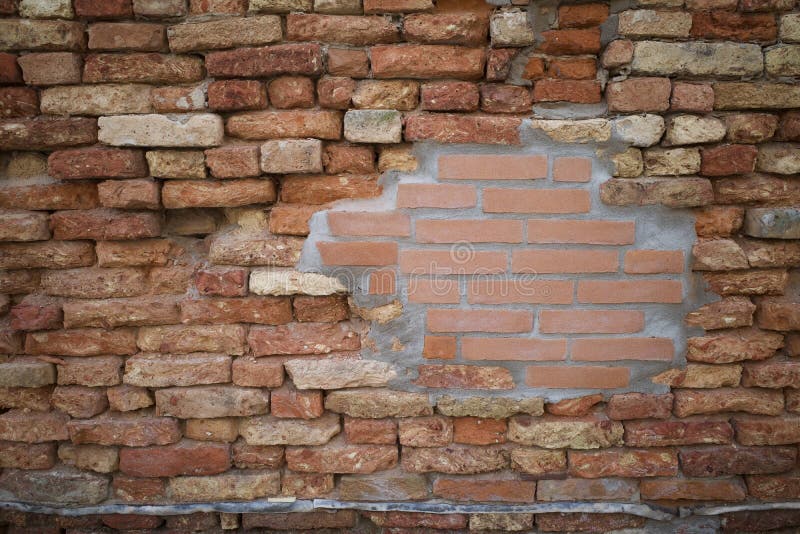 Mixed brick wall stock photo. Image of brick, contrast - 254884842