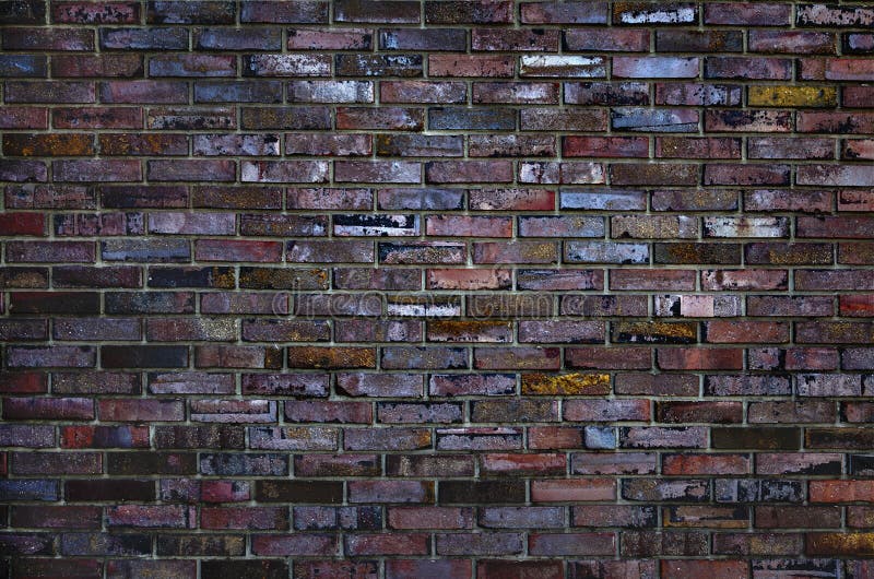 Brick wall multi-colored stock image. Image of construction - 171336061