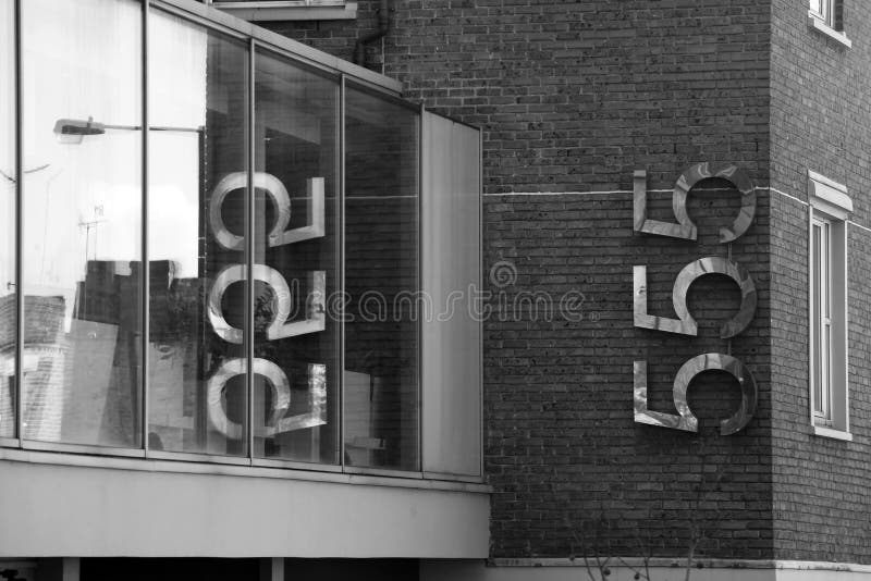 Brick Wall with the Number 555 Stock Image - Image of glass, history ...