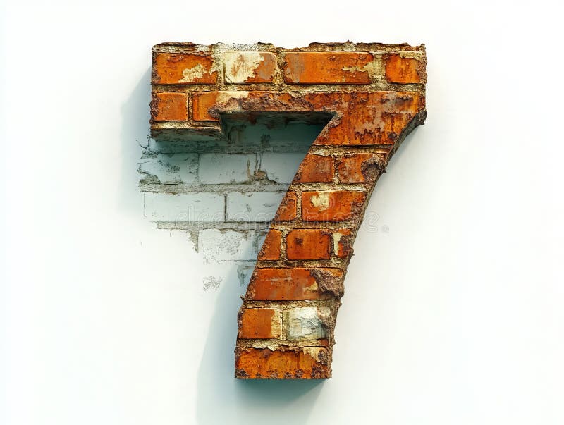 Brick Wall Number 7 Painted Stock Photos - Free & Royalty-Free Stock ...