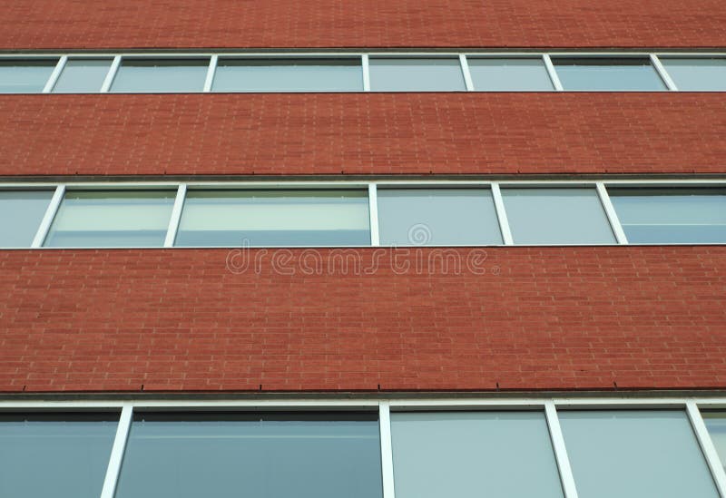 Brick Wall Office Building Horizontal Windows Business Facade Stock ...