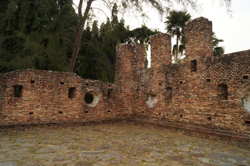Brick Wall of an Old Dutch Fort. Stock Photo - Image of built, ruin ...