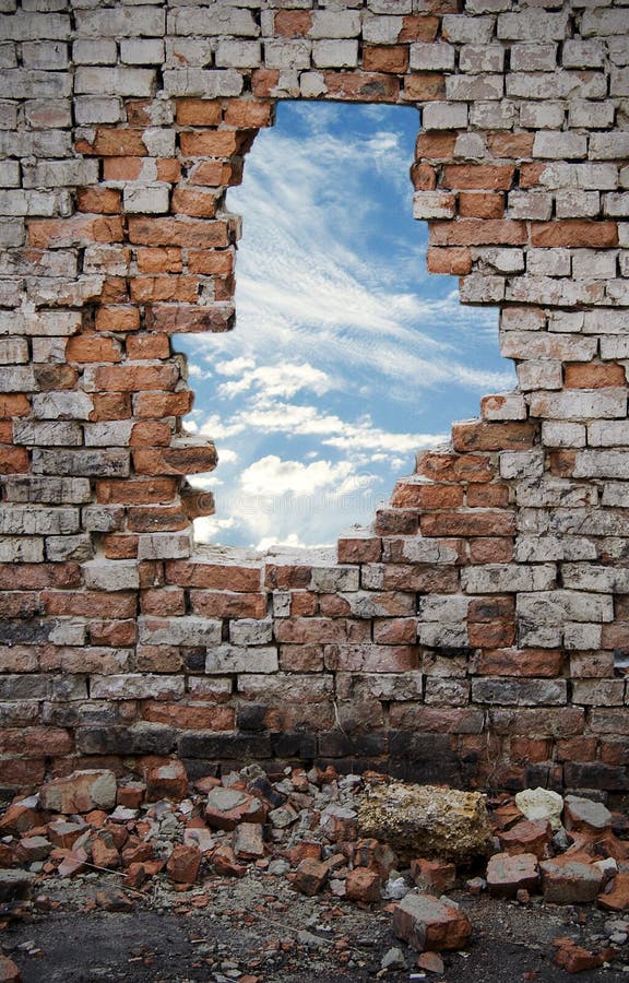 Brick wall stock photo. Image of opening, basis, break - 70362660