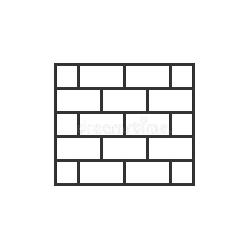 Brick wall outline icon stock vector. Illustration of design - 110013583
