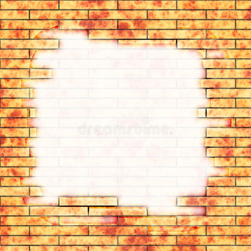 Brick Wall with Painted Frame Stock Illustration - Illustration of ...