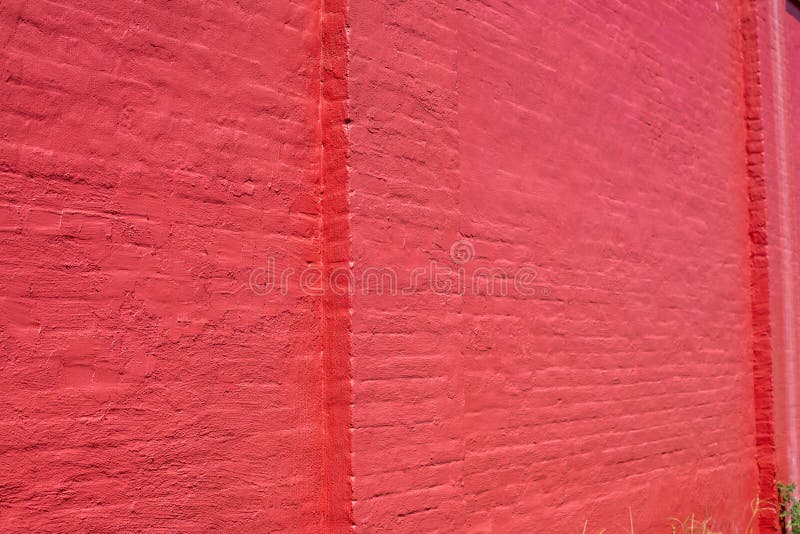 Brick wall painted red stock photo. Image of wall, brick - 155519490