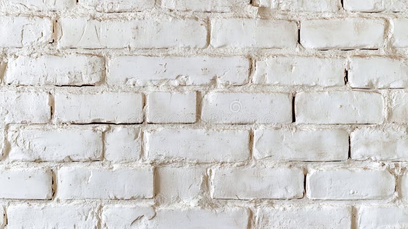 A Brick Wall Painted White Features a Slightly Rough Texture and Has ...
