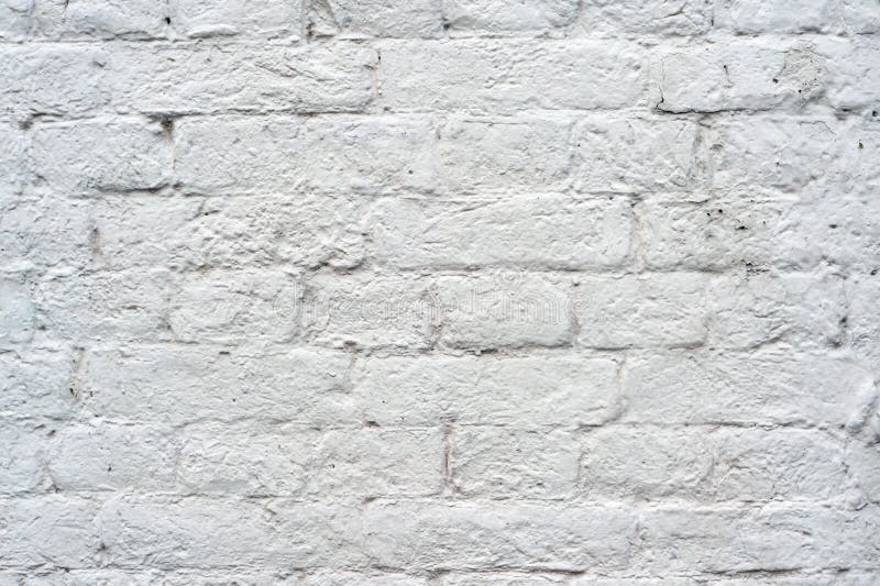 Brick Wall Painted with White Paint with Drawing the Texture of Bricks ...
