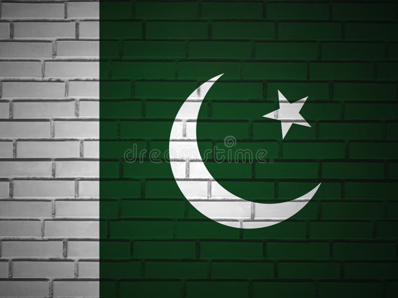 Brick wall Pakistan flag stock illustration. Illustration of flag ...
