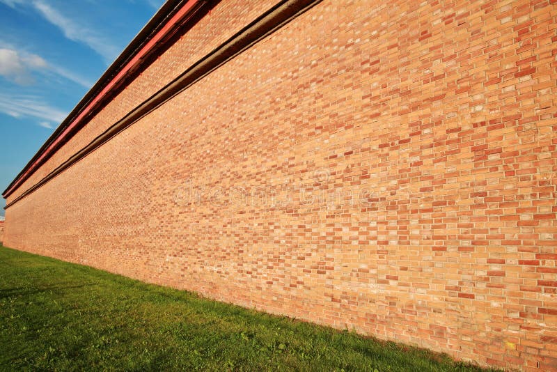 Brick wall in perspective stock photo. Image of perspective - 67054004