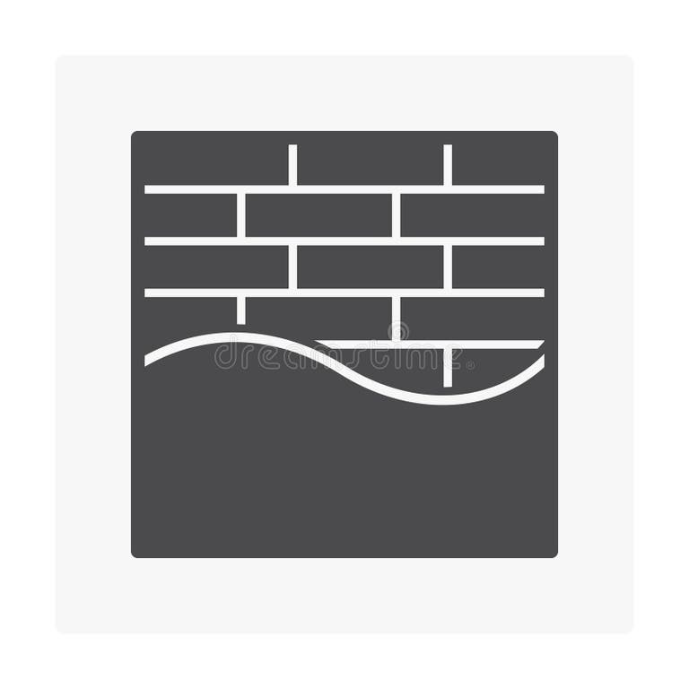 Brick Wall and Plastering Vector Icon, Architecture and Construction ...