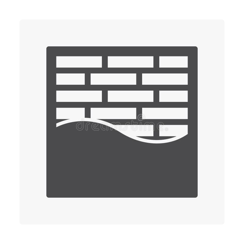Brick Wall and Plastering Vector Icon, Architecture and Construction ...